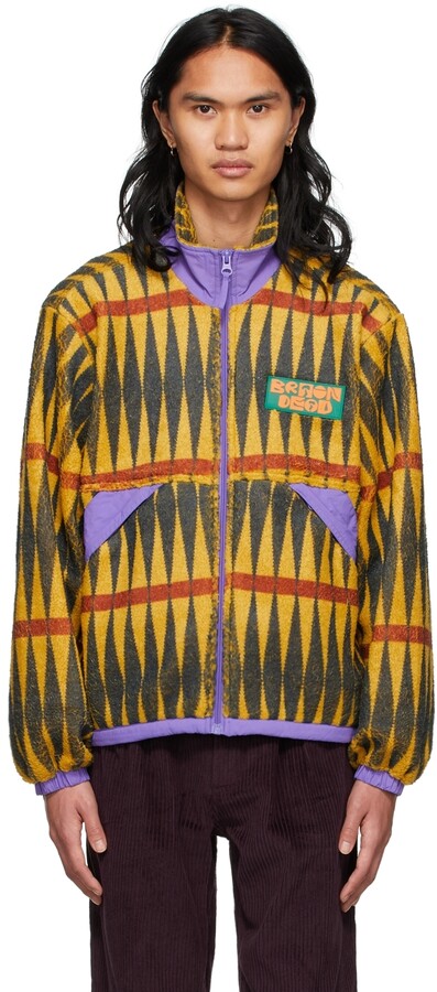Brain Dead Yellow Configuration Sherpa Jacket - ShopStyle