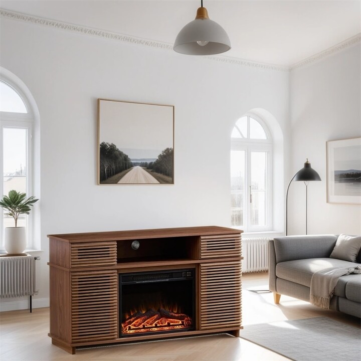 DEELIGHT Modern Wood Cabinet with Adjusted Shelf and Remotely Control ...