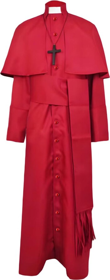 LOVHOT Halloween Priest Costume for Men Vintage Medieval Clergy Pastor ...