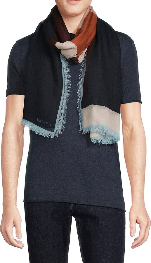 Valentino Garavani Fringed Cashmere & Silk Scarf - ShopStyle Scarves ...