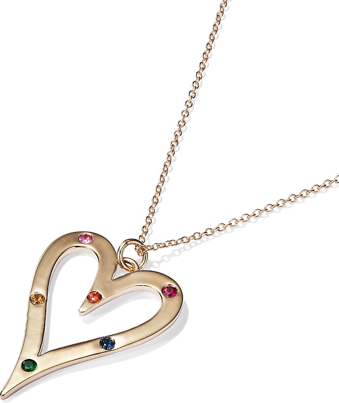 Female Stephanie Gottlieb Rainbow Heart Chain Necklace - 150th ...