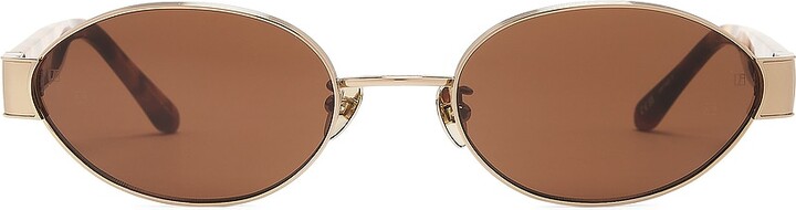 Linda Farrow Sadie Sunglasses in Metallic Gold - ShopStyle