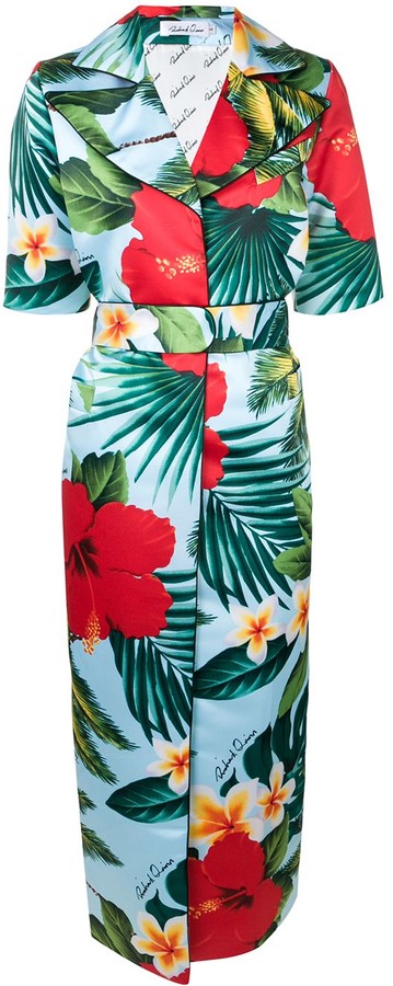 Richard Quinn Tropical Flower Print Coat - ShopStyle