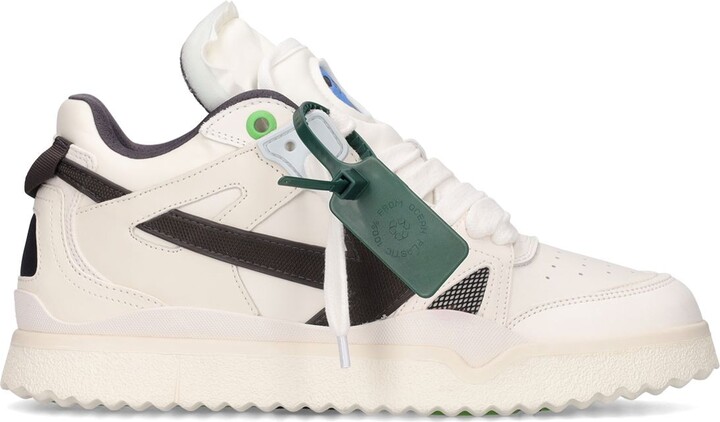 Off-White Sponge leather mid top sneakers - ShopStyle