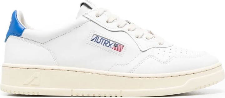 AUTRY Logo-Patch Leather Sneakers - ShopStyle