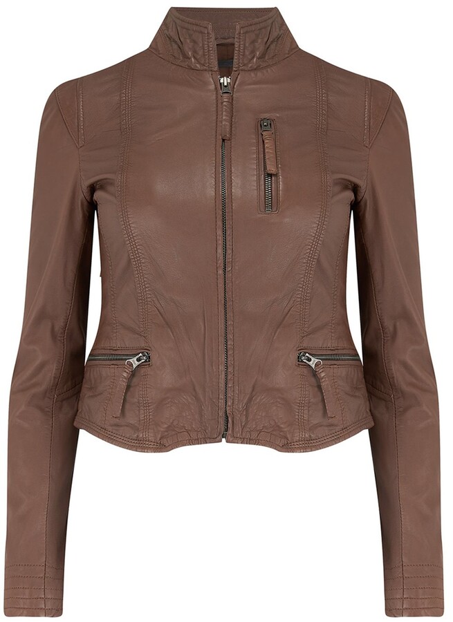 MDK Rucy Leather Jacket in Bison - ShopStyle
