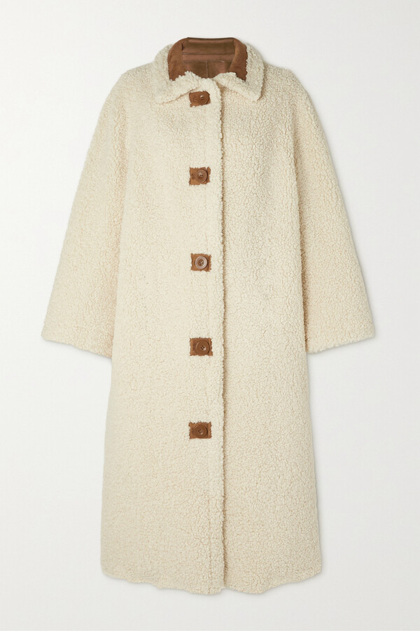 Stand Studio Kenca Reversible Faux Shearling And Faux Suede Coat - Off ...