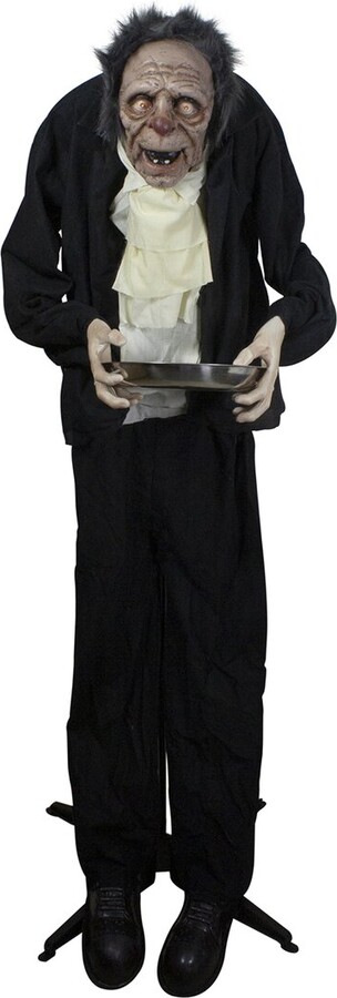 Northlight 6Ft Lighted Animated Scary Butler Standing Halloween ...