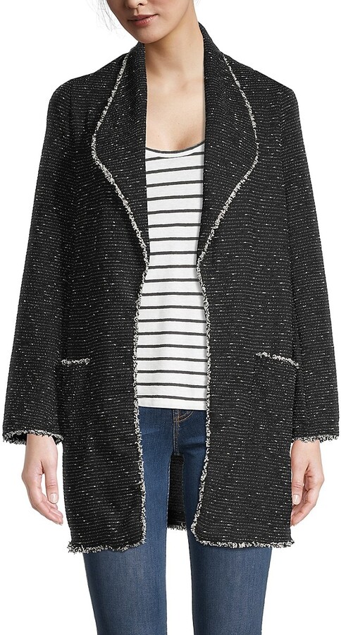 Max Studio Open-Front Tweed Jacket - ShopStyle