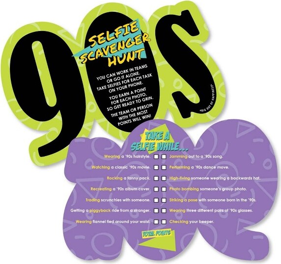 Big Dot of Happiness 90's Throwback - Selfie Scavenger Hunt - 1990s ...