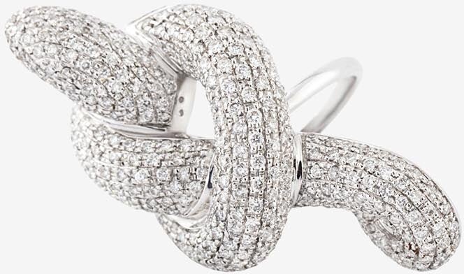 Djihan 18-karat White Gold Diamond Serpent Ring - ShopStyle