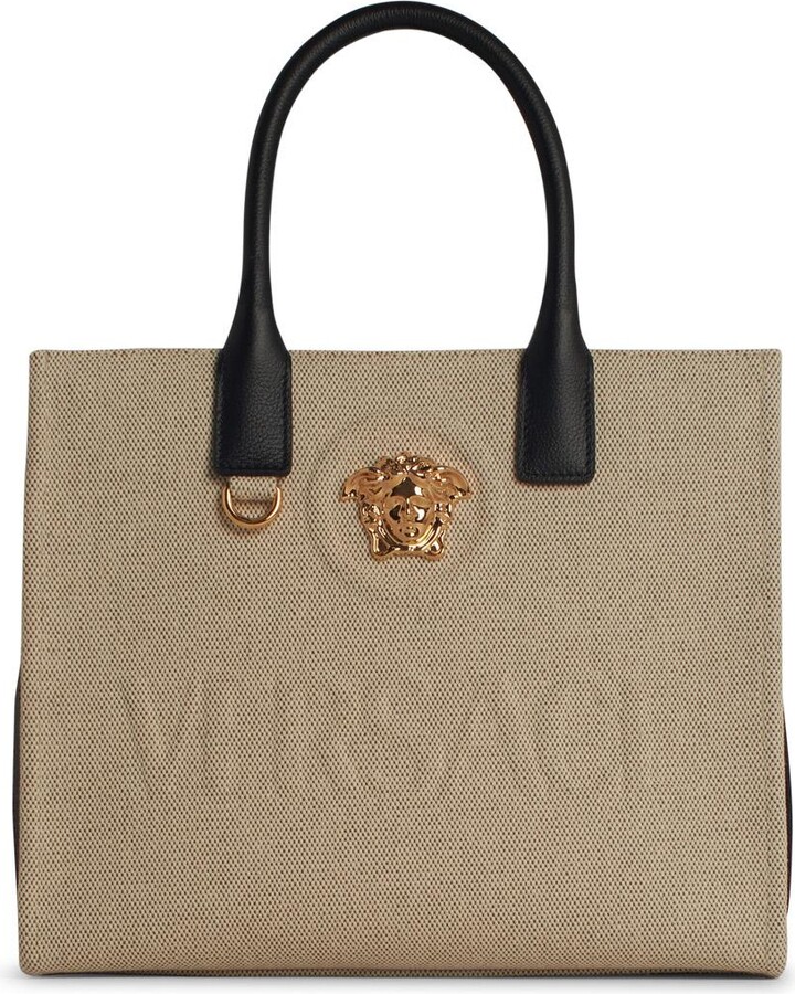 Versace Small 'tote' Beige Tela Bag - ShopStyle