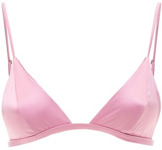 Fleur Du Mal Luxe Silk Satin Triangle Bra - ShopStyle