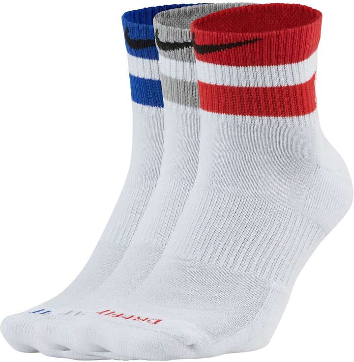 Nike Dri-FIT Everyday Plus Assorted 3-Pack Dri-FIT Cushioned Ankle Socks - ShopStyle