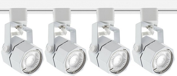 Pro Track 4-Head LED Ceiling Floating Canopy Track Light Fixture Kit ...