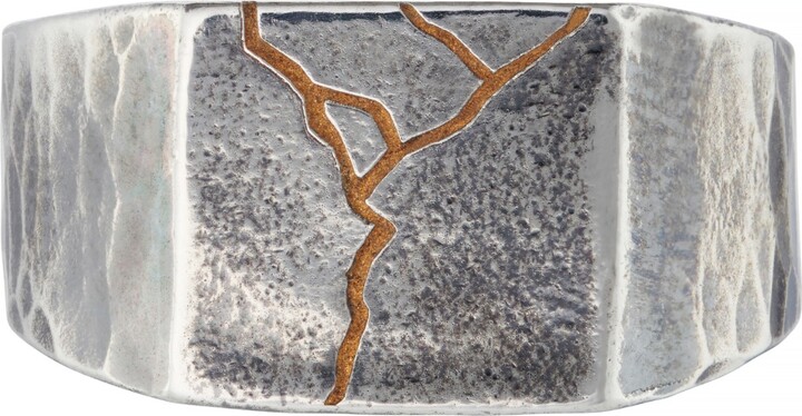 Posh Totty Designs - Chunky Kintsugi Signet Ring - ShopStyle Jewellery