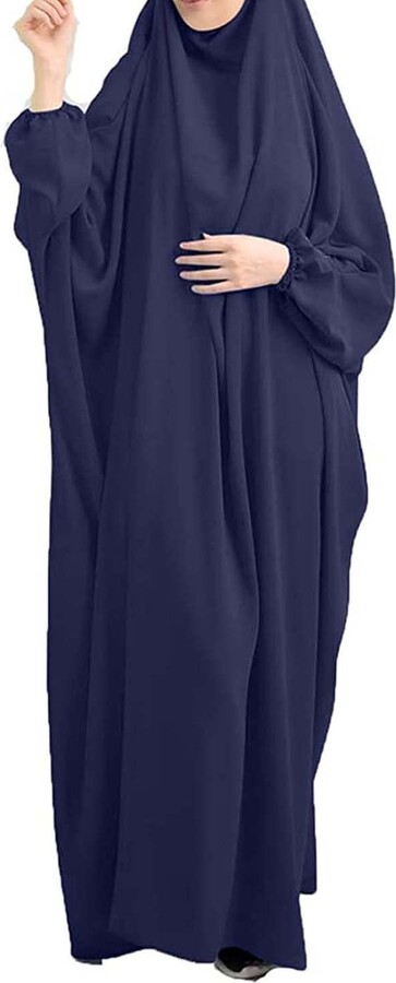 Saibit Women Muslim One Piece Long Dress with Full Coverage - Loose ...