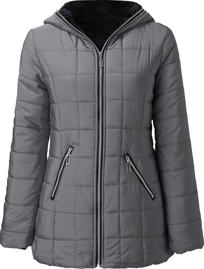 MODSGUE Quilted Jacket Women's Lightweight Zip Winter Jacket Thermal ...