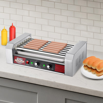 Hot Dog Roller Machine Non Stick Stainless-Steel Roller Cooks 18 Hot ...