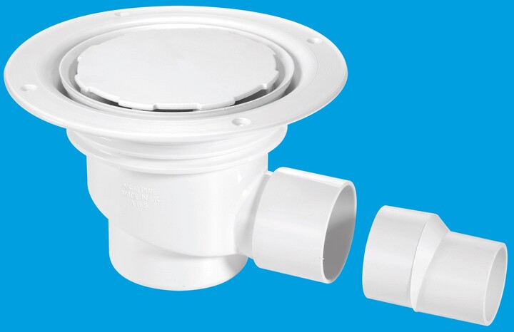 McAlpine TSG1WH-NSC 75mm Water Seal Trapped Gully, Clamp Ring and Cover ...