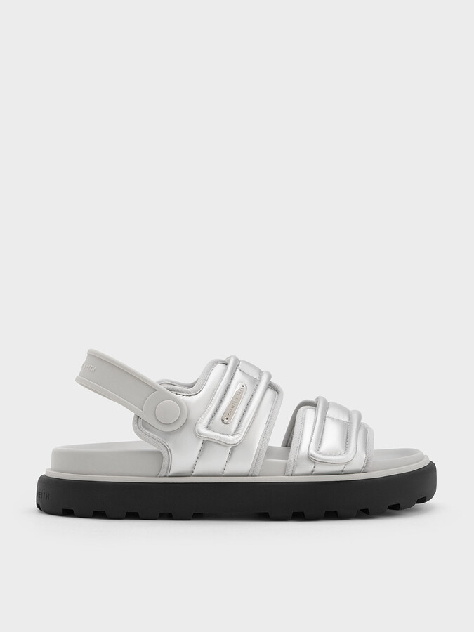Charles & Keith Romilly Metallic Puffy Sandals - ShopStyle