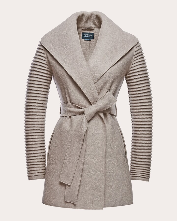 Sentaler Rib-Sleeve Wrap Coat - ShopStyle