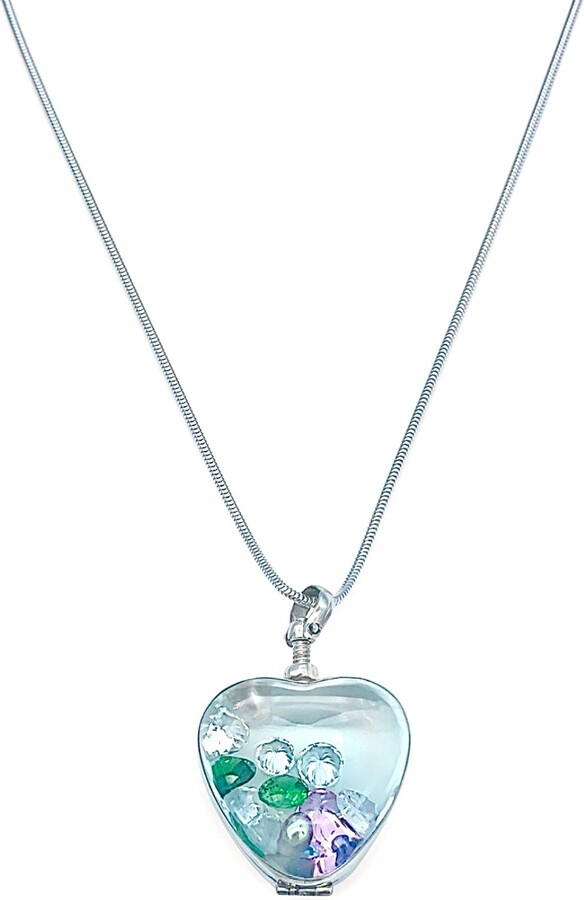 Mon Bijoux - Medium Heart Silver Fillable Locket Necklace For ...