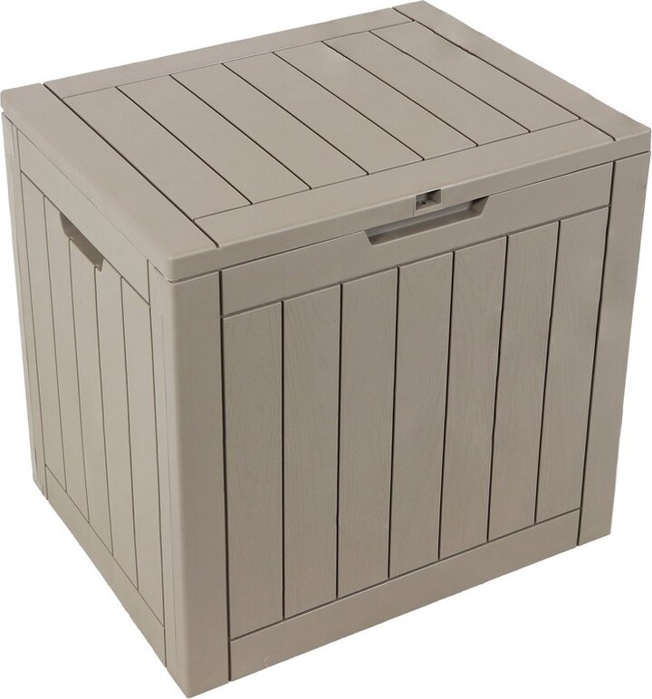 Sunnydaze Decor 32-Gal. Outdoor Deck and Patio Storage Box with ...