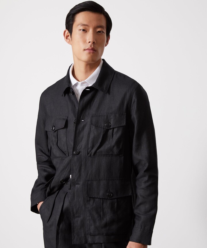 Todd Snyder Irish Linen Field Jacket in Black - ShopStyle