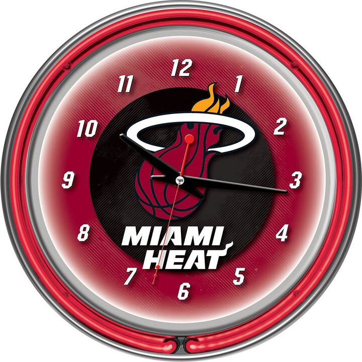 NBA Miami Heat Chrome Double-Ring Neon Wall Clock - ShopStyle