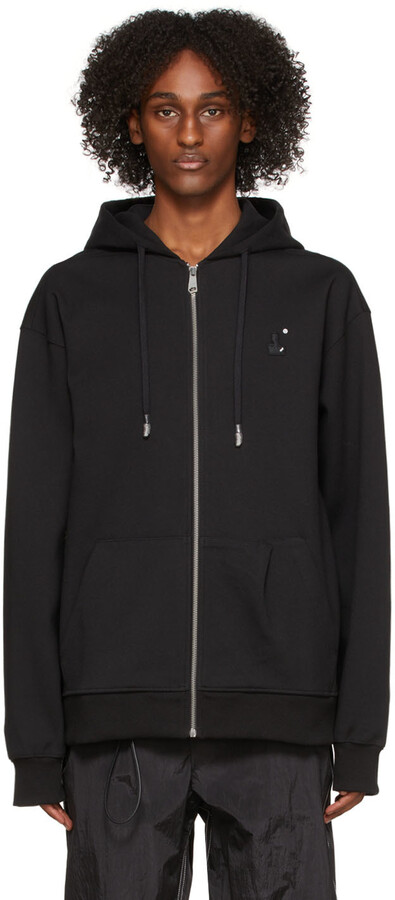 Ader Error Black Portrait Logo Zip-Up - ShopStyle Jackets