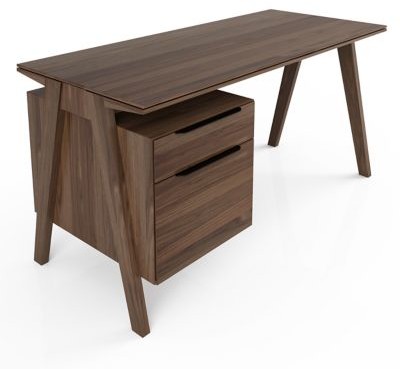 Huppe Howard Desk with Wood Top and File Cabinet - ShopStyle