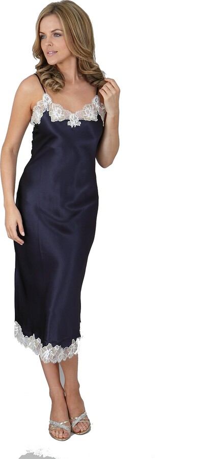 Silk Cocoon Women Silk Long Nightdress Lace Trimmed - Silk Nighties ...