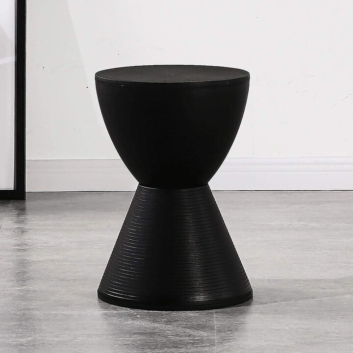 EPOWP Nordic Hourglass Shape Storage Ottoman Stool, Modern Plastic Sofa ...