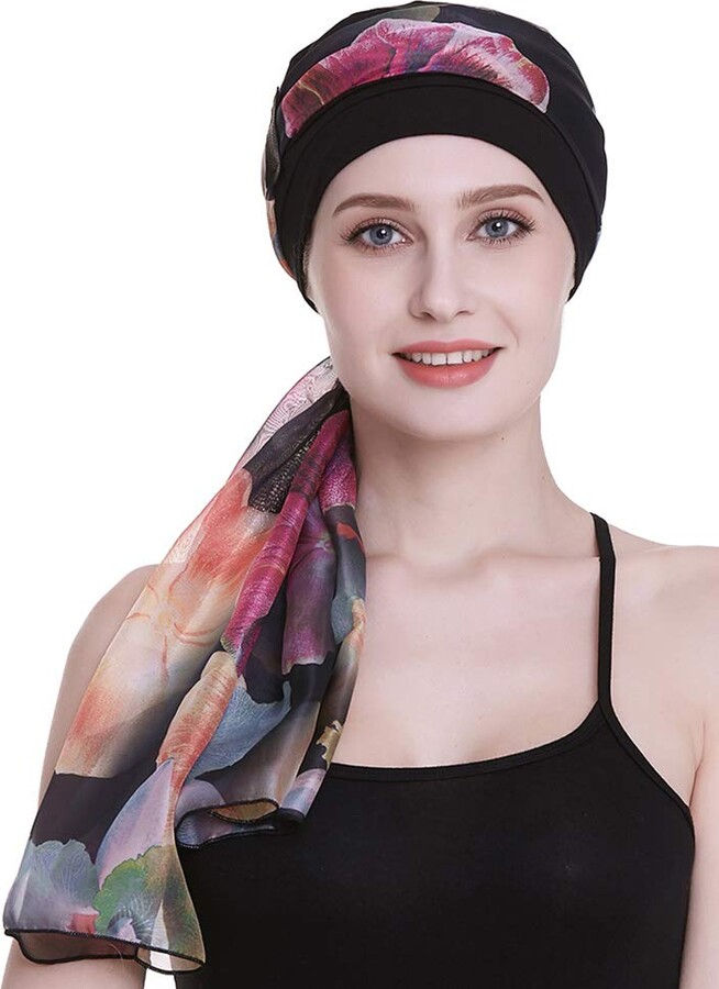 FocusCare Black Chemo Turbans for Alopecia Women Cancer Patients ...