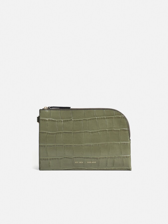 JigsawJigsaw Sophia Croc Leather Pouch - ShopStyle Clutches