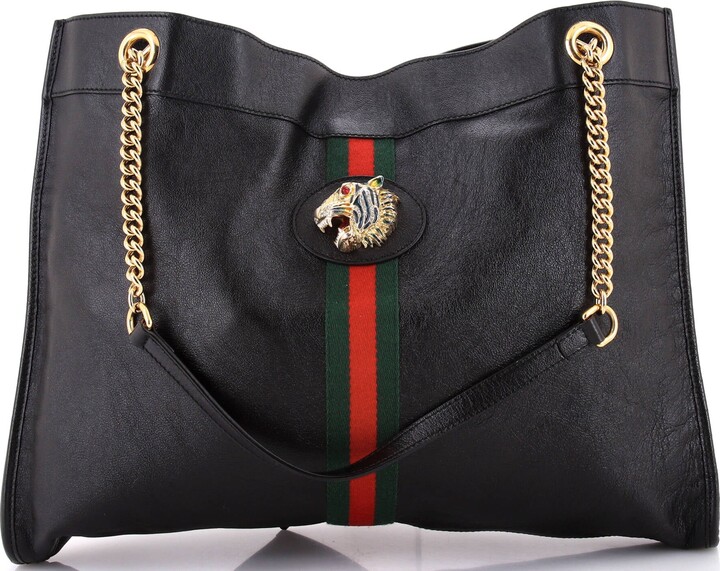 Gucci Rajah Chain Tote Leather Large - ShopStyle Shoulder Bags