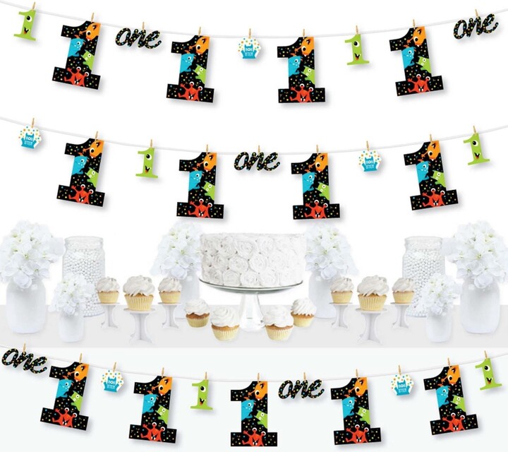 Big Dot of Happiness 1st Birthday Monster Bash - Little Monster First ...