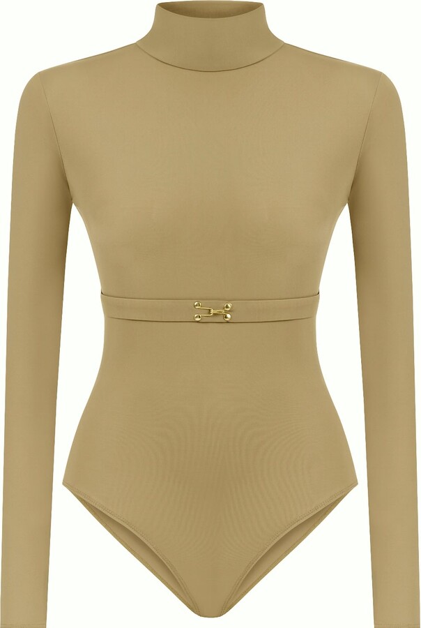 Rak & Romi Women's Gold Ciar Bodysuit - ShopStyle Tops