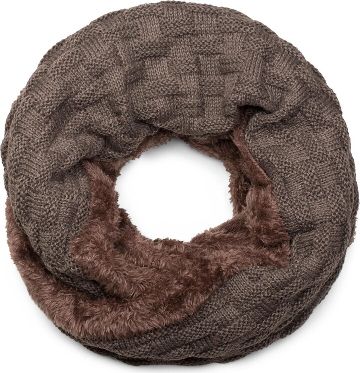styleBREAKER warm fine-knit loop scarf with woven pattern and very soft ...