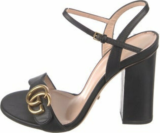 Gucci Double G Logo Leather Sandals - ShopStyle