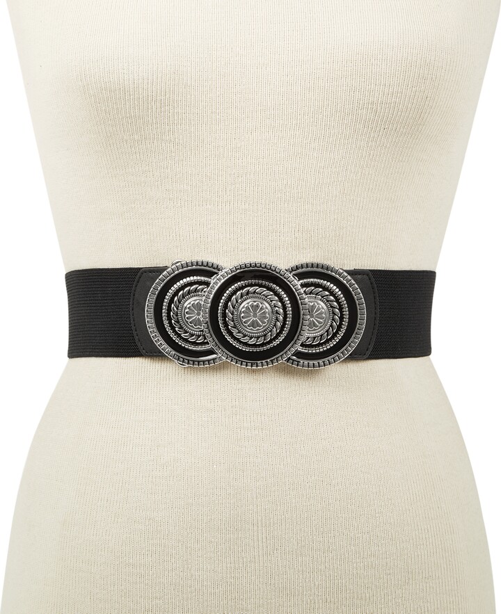 INC International Concepts Round-Buckle Stretch Belt, Created for Macy's - ShopStyle