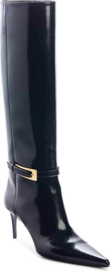Saint Laurent Hacker Pointed Toe Knee High Boot - ShopStyle
