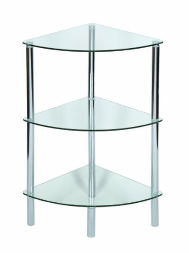 Levv 3-Tier Glass Corner Shelving Unit, Clear - ShopStyle Living Room