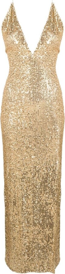 NERVI sequin-embellished V-neck gown - ShopStyle Evening Dresses