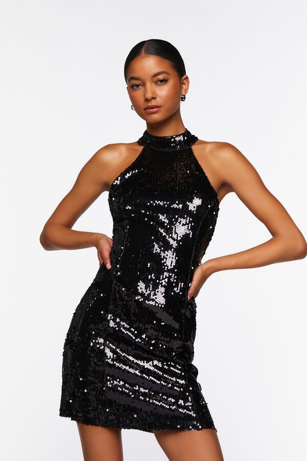 Forever 21 Sequin Halter Mini Dress - ShopStyle