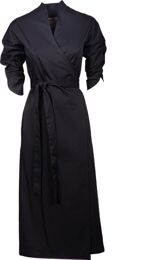 Julia Allert Women's Designer Wrap Midi Dress Black - ShopStyle