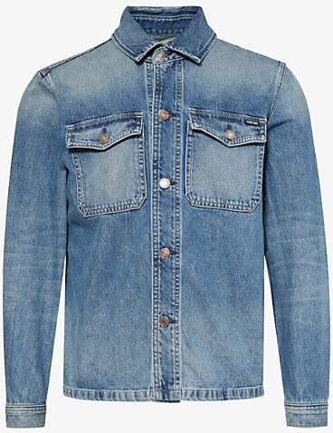 Tom Ford ens Vintage Pale Blue Faded-wash Regular-fit Denim Jacket ...