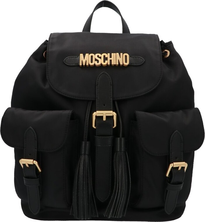 Moschino Logo Plaque Backpack - ShopStyle