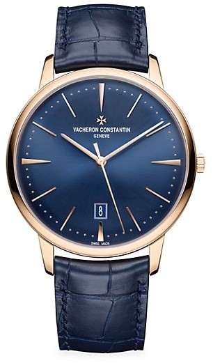 Vacheron Constantin Patrimony 18K 5N Rose Gold & Alligator Strap Watch ...